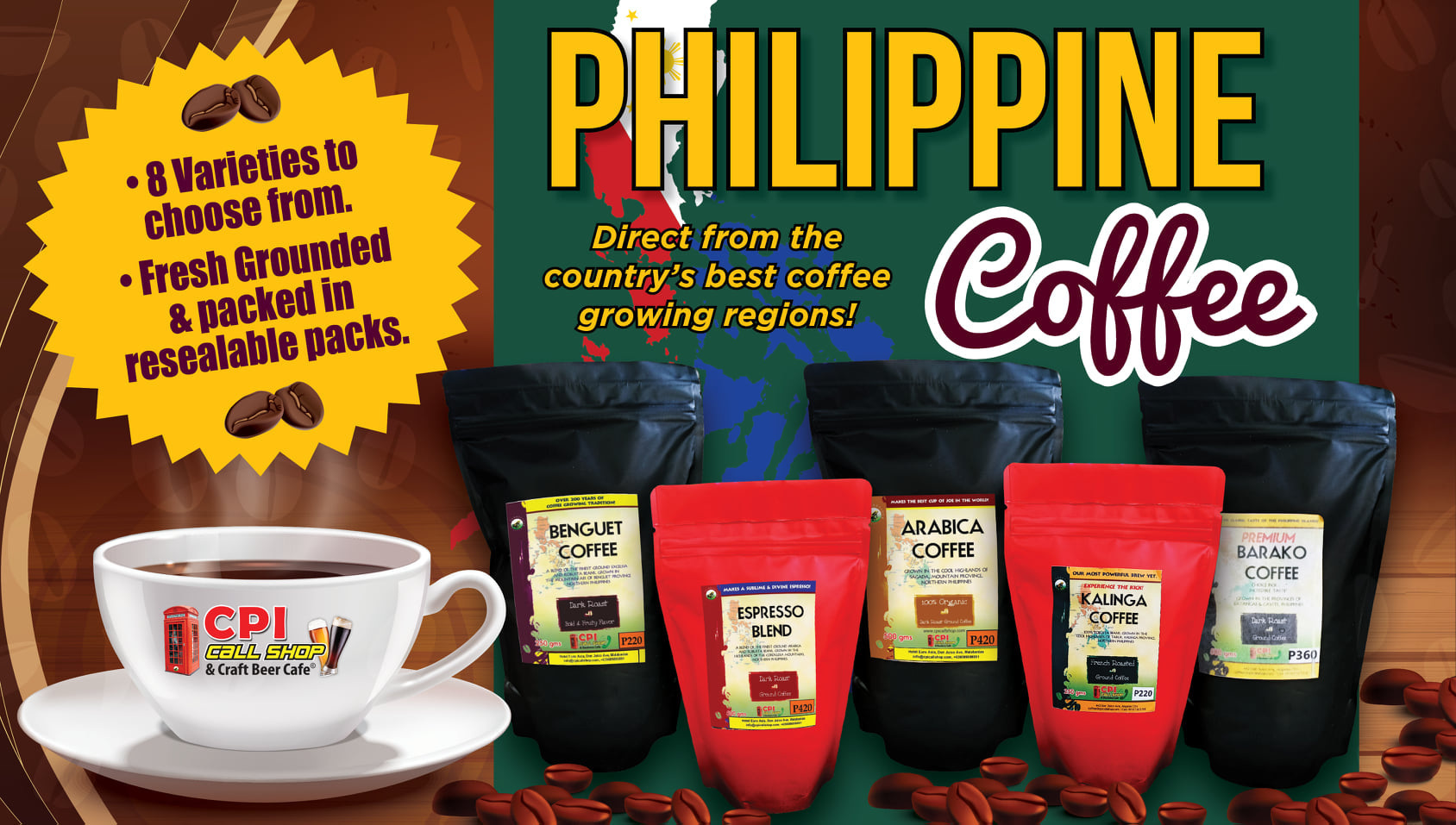 Philippine Coffee Retail – CPI Call Shop & Craft Beer Cafe